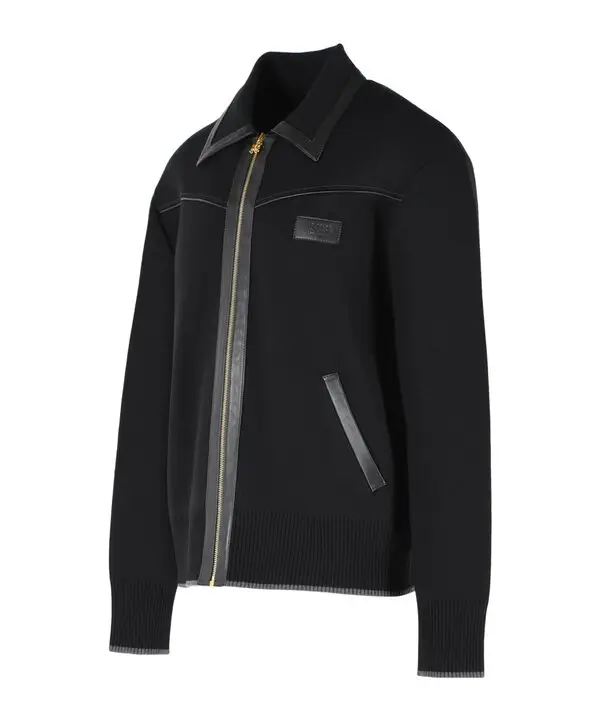 Amiri Long Sleeve Zip-up Jacket With Pointed Collar