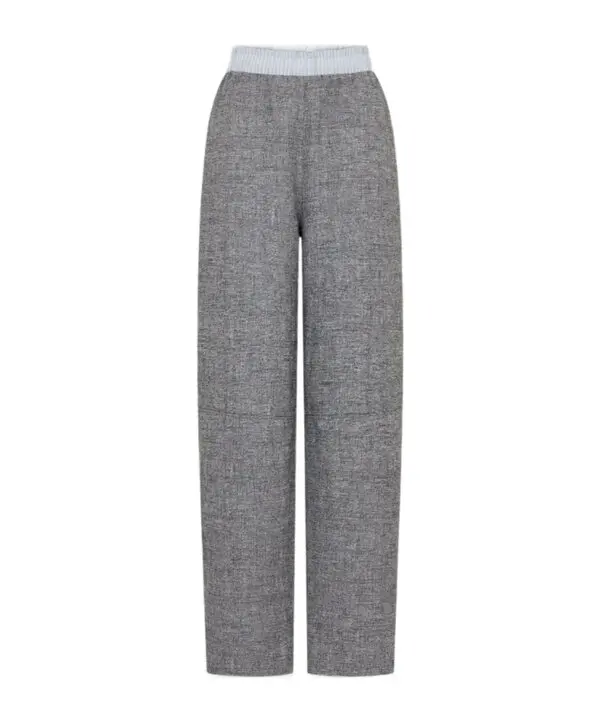 Rabanne Elasticated-waistband Straight-leg Trousers - Light Gray