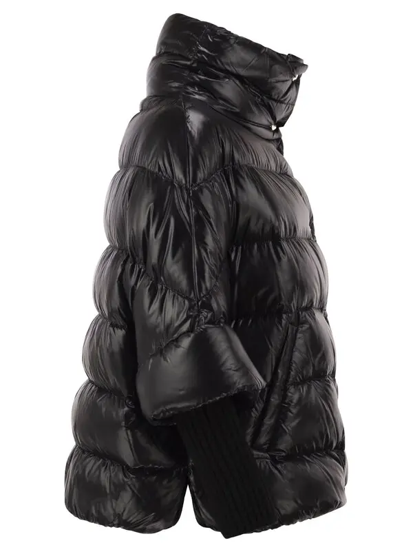 Herno Short Down Jacket With High Neck And Ribbed Cuffs