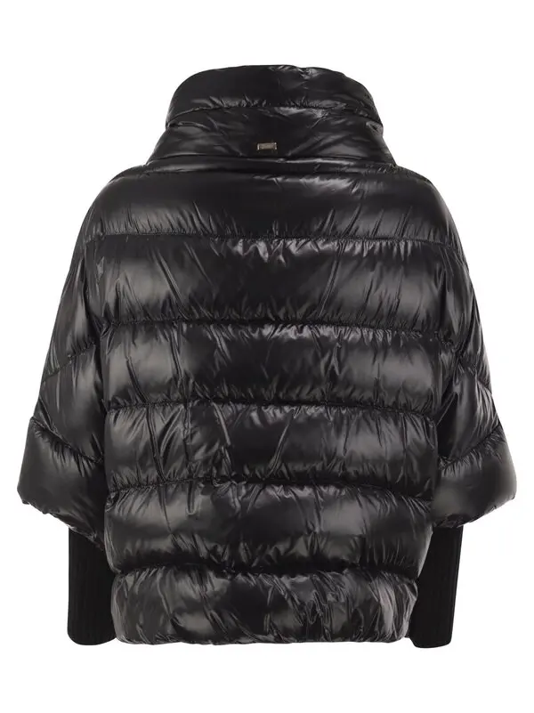 Herno Short Down Jacket With High Neck And Ribbed Cuffs