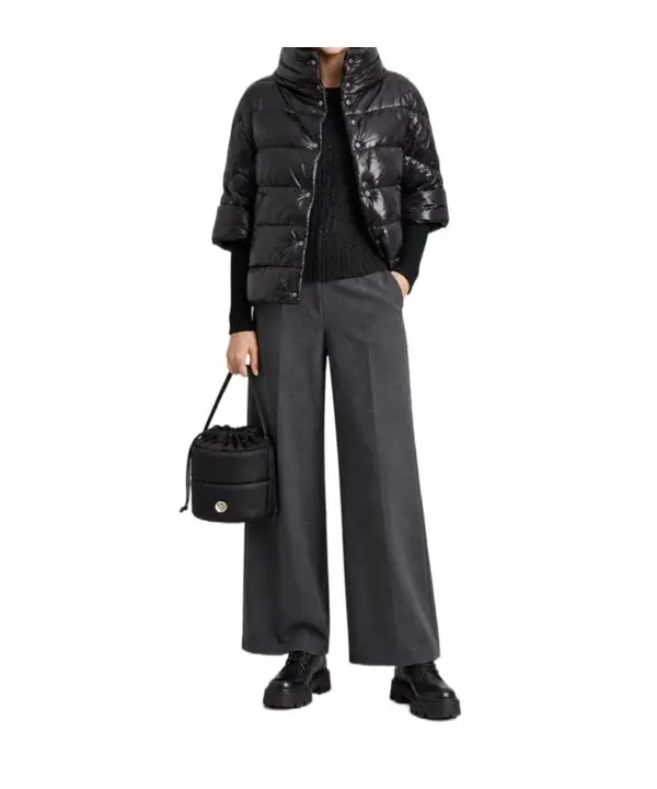 Herno Short Down Jacket With High Neck And Ribbed Cuffs