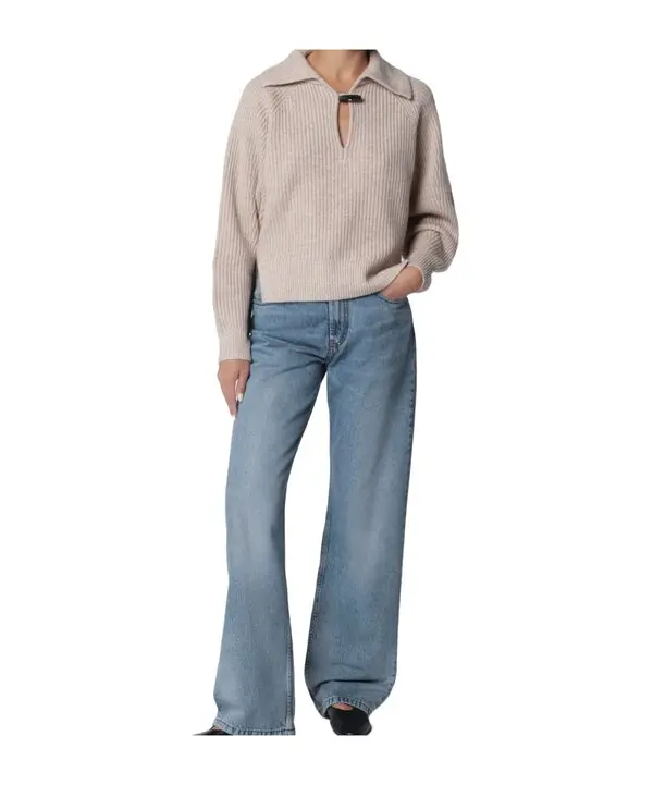 Isabel Marant Étoile Miranda Ribbed Knit V-neck Jumper With Toggle Closure - Beige