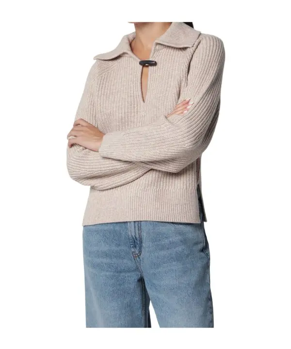 Isabel Marant Étoile Miranda Ribbed Knit V-neck Jumper With Toggle Closure - Beige
