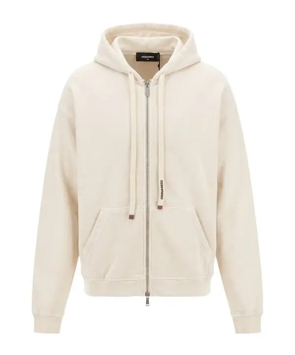 Dsquared2 Relax Zipped Fit Hoodie - Ivory