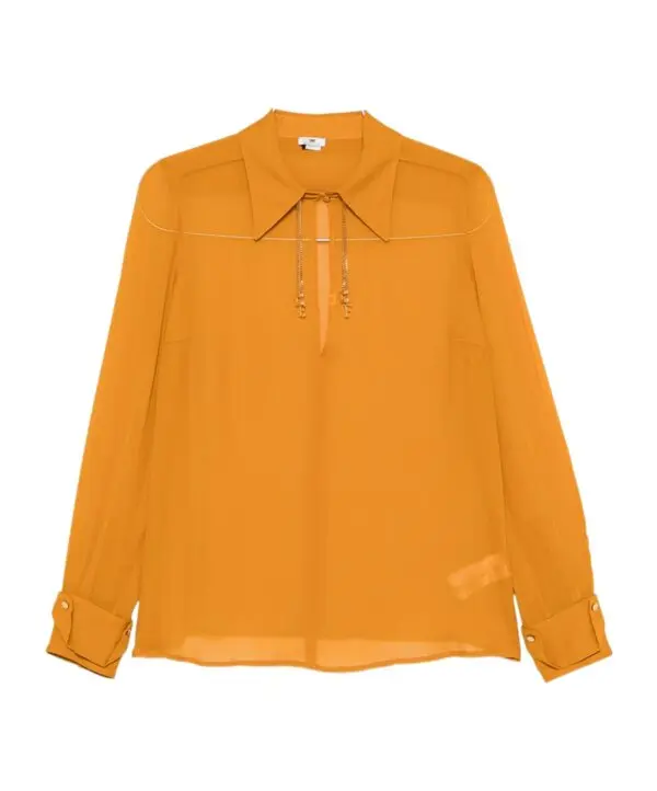 Elisabetta Franchi Charm-embellished Cut-out Blouse