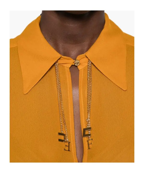 Elisabetta Franchi Charm-embellished Cut-out Blouse