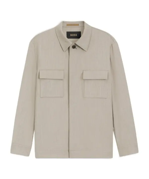 Hugo Boss Relaxed-fit Overshirt In A Wool Blend