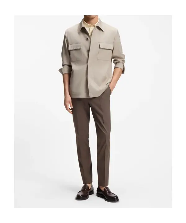 Hugo Boss Relaxed-fit Overshirt In A Wool Blend