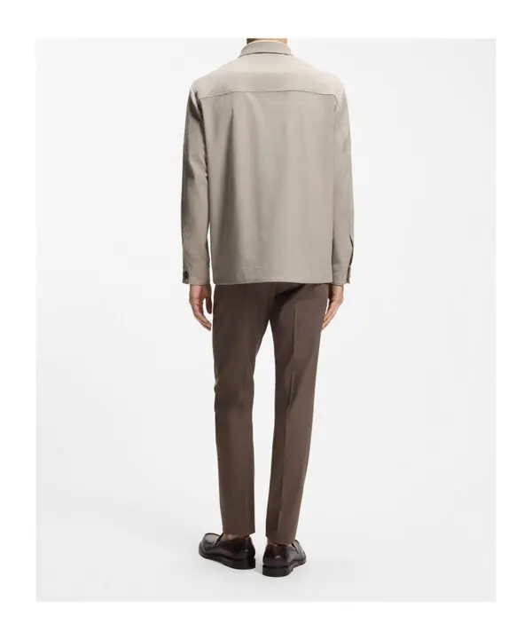 Hugo Boss Relaxed-fit Overshirt In A Wool Blend