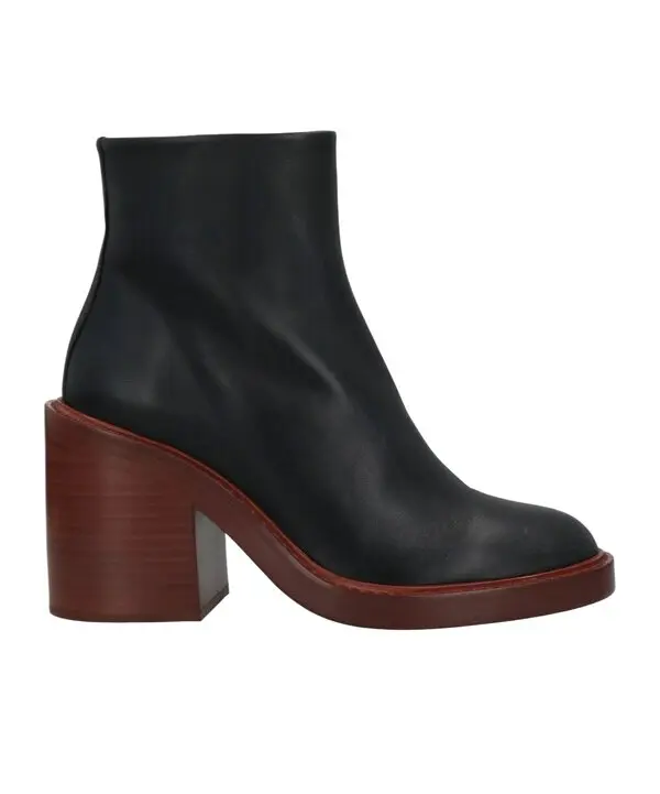 Chloé Minimalist Leather Ankle Boots - Black
