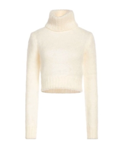 Saint Laurent Solid-color High-neck Knitted Sweater
