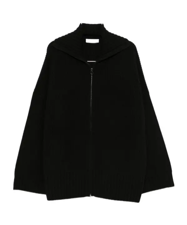 THE FRANKIE SHOP Ribbed-knit Zip-up Cardigan