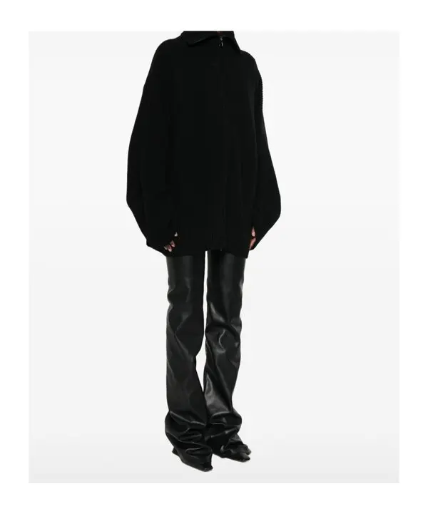 THE FRANKIE SHOP Ribbed-knit Zip-up Cardigan