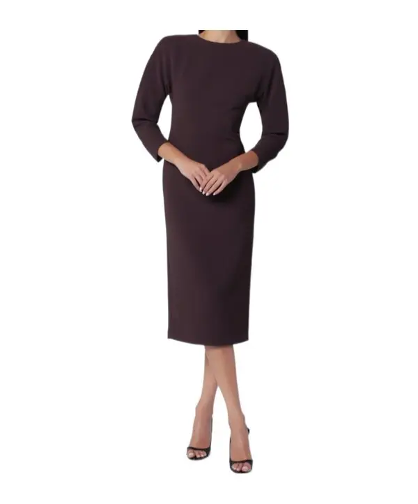 Andamane Midi Dress With Rounded Shoulders