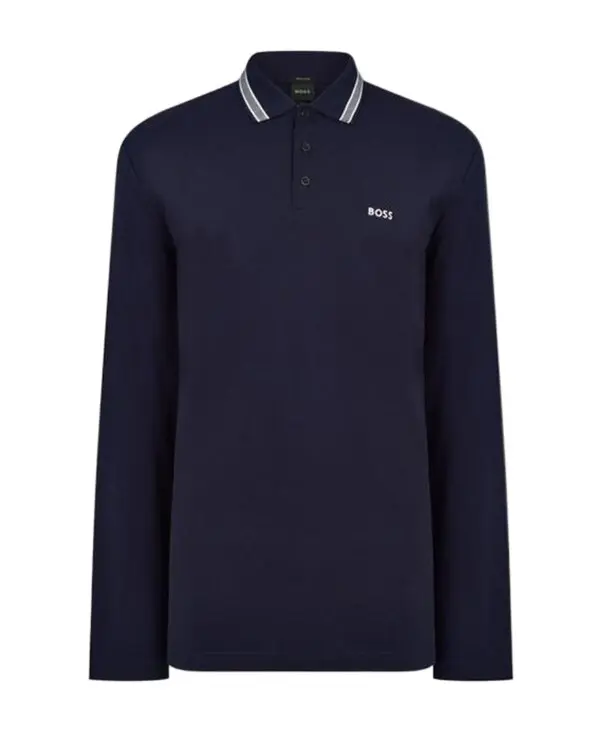 Hugo Boss Navy Blue Long-sleeved Polo Shirt