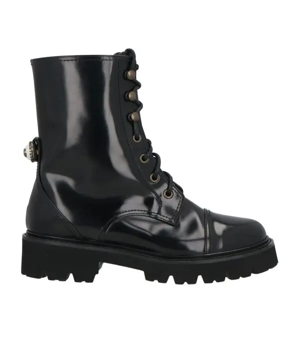 Dolce & Gabbana Glossed Leather Combat Boots