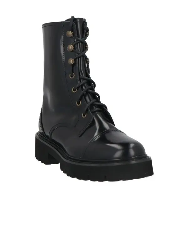 Dolce & Gabbana Glossed Leather Combat Boots
