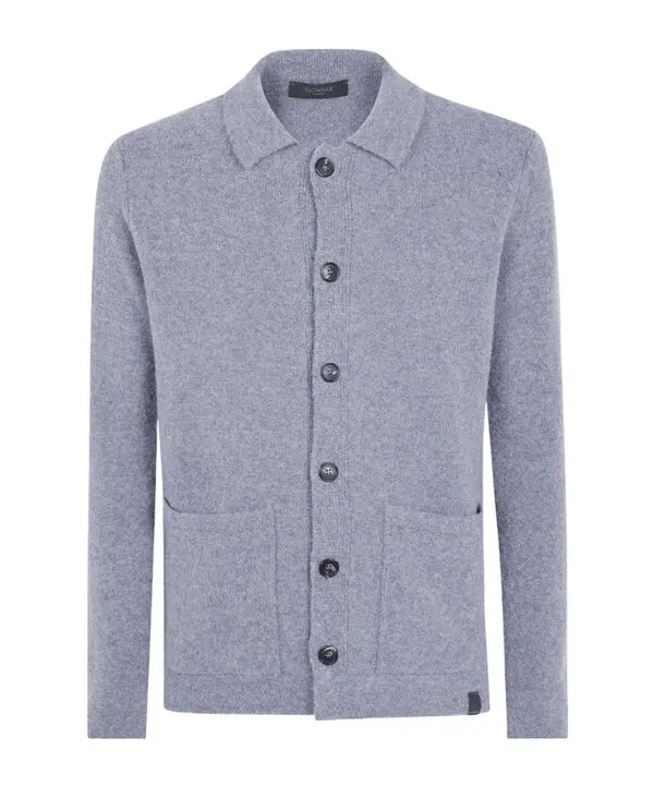 ZANONE Button-up Collared Cardigan With Ribbed Knit And Patch Pockets