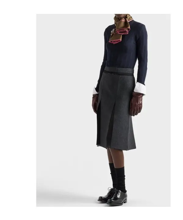 Prada Crew Neck Long Sleeve Sweater - Blue