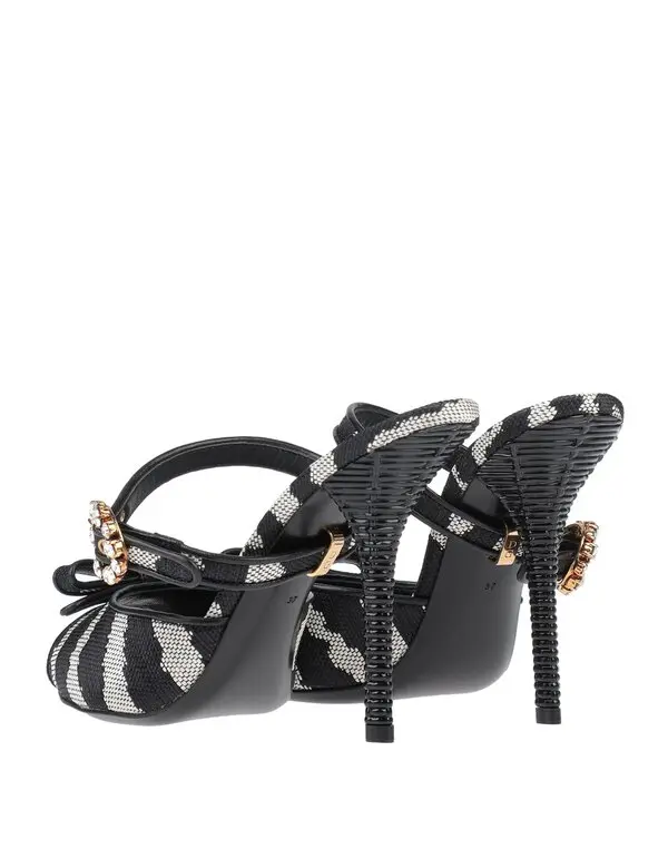 Dolce & Gabbana Zebra Print Leather Sandals With Bow Detailing