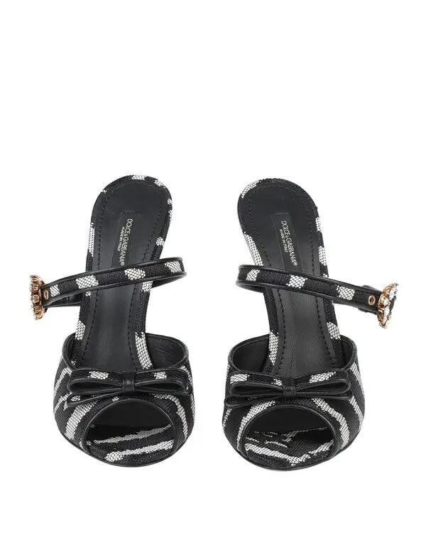 Dolce & Gabbana Zebra Print Leather Sandals With Bow Detailing