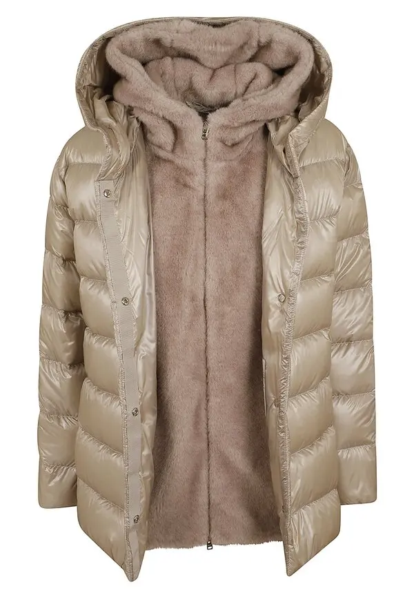 Herno Hooded Faux Fur Down Jacket