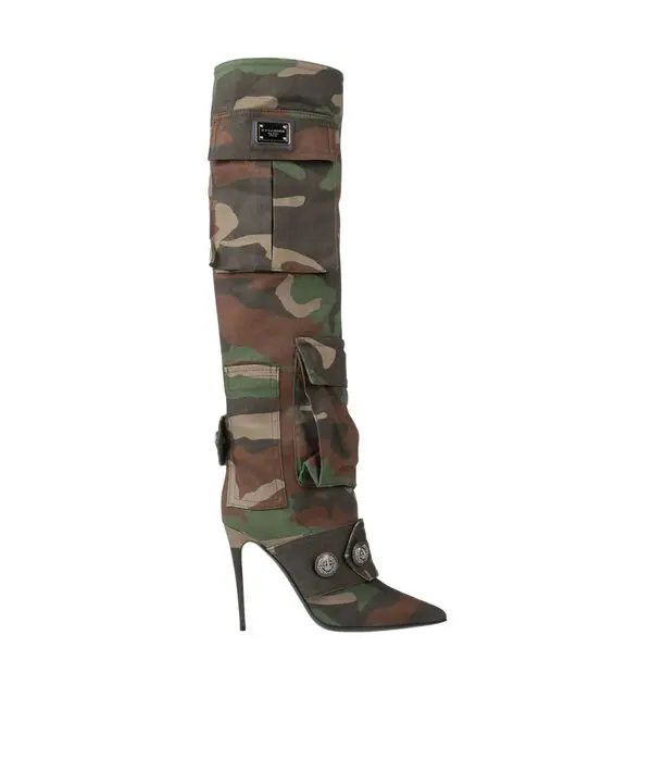 Dolce & Gabbana Camouflage High-heeled Boots