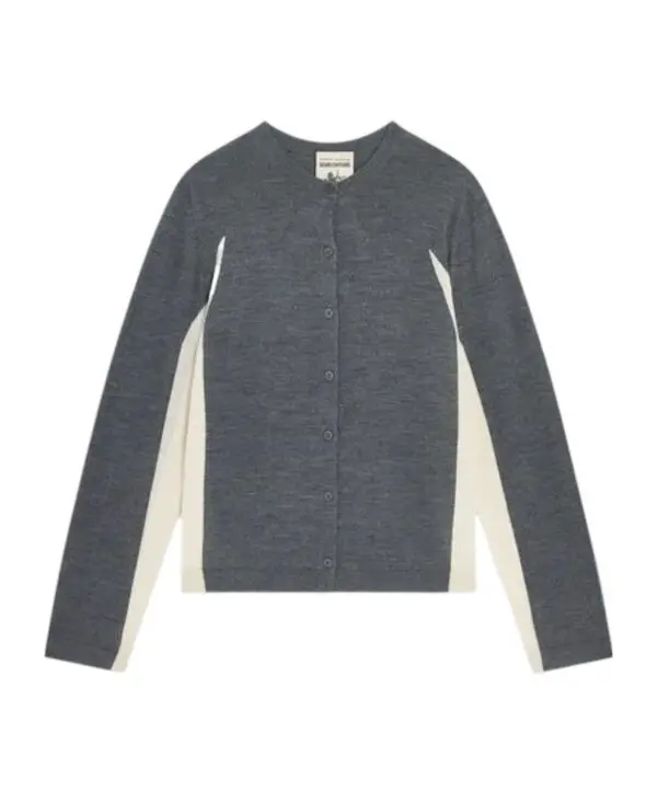 SEMICOUTURE Knit Cardigan With Contrasting Panels