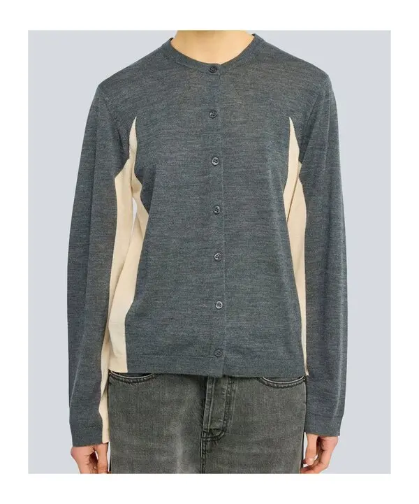 SEMICOUTURE Knit Cardigan With Contrasting Panels
