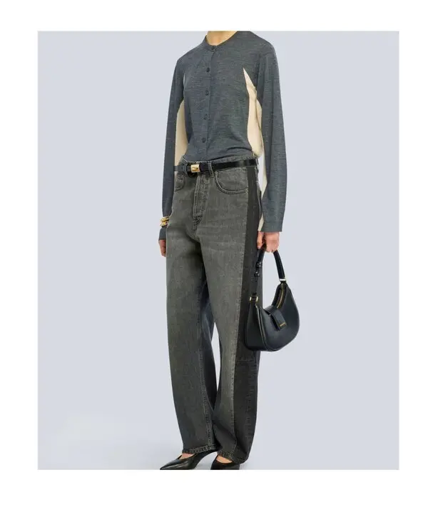 SEMICOUTURE Knit Cardigan With Contrasting Panels