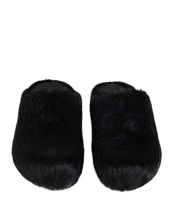 Marni Fur Mules - Black