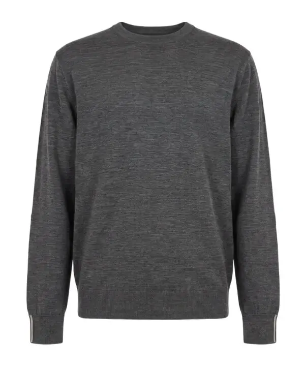 Peserico Crew Neck Long Sleeve Knit Top With Ribbed Trim