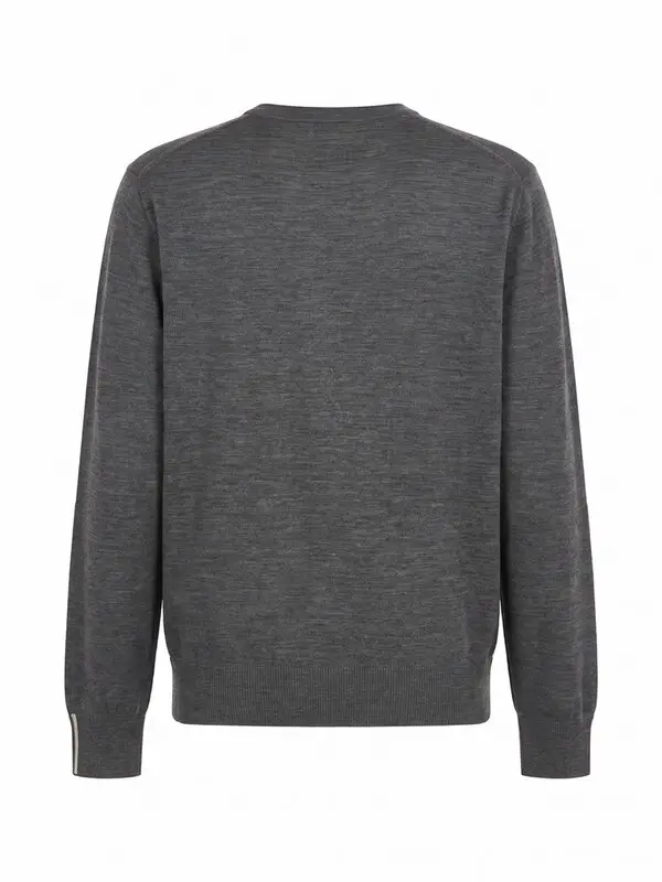 Peserico Crew Neck Long Sleeve Knit Top With Ribbed Trim