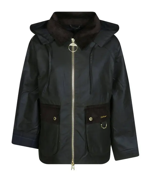 Barbour Hooded Zip-up Jacket - Black