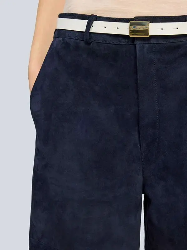 SEMICOUTURE Straight-leg Leather Shorts