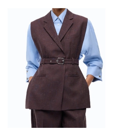 Pinko Belted Sleeveless Blazer Jacket