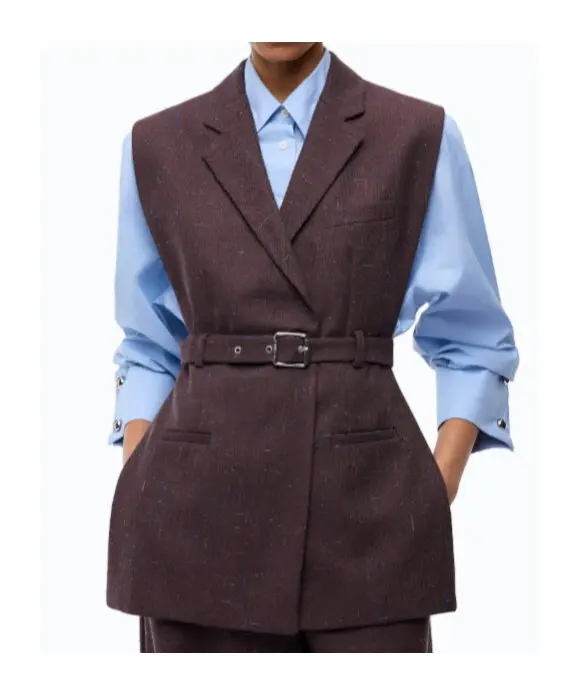 Pinko Belted Sleeveless Blazer Jacket