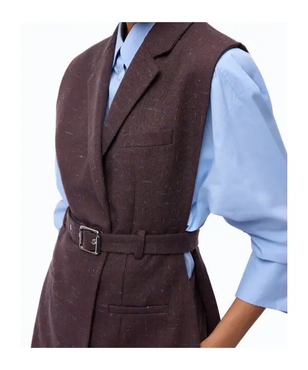 Pinko Belted Sleeveless Blazer Jacket