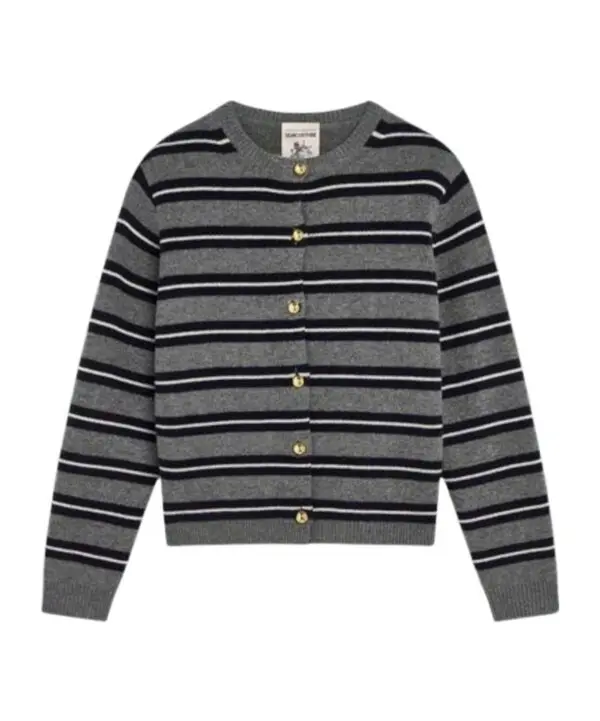 SEMICOUTURE Striped Knit Cardigan With Button Closure