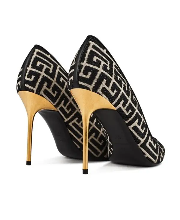 Balmain Jacquard Logo High Heels