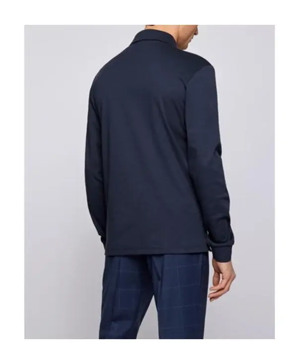Hugo Boss Navy Blue Long-sleeved Polo Shirt