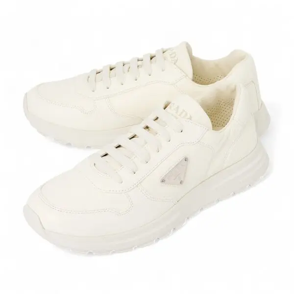 Prada Lace-up Round Toe Sneakers
