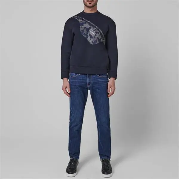 Emporio Armani Logo Detailed Straight Leg Jeans