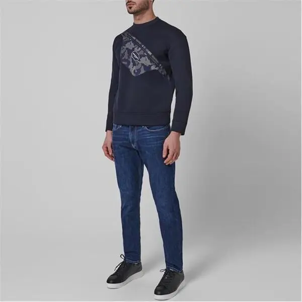 Emporio Armani Logo Detailed Straight Leg Jeans