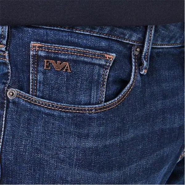 Emporio Armani Logo Detailed Straight Leg Jeans