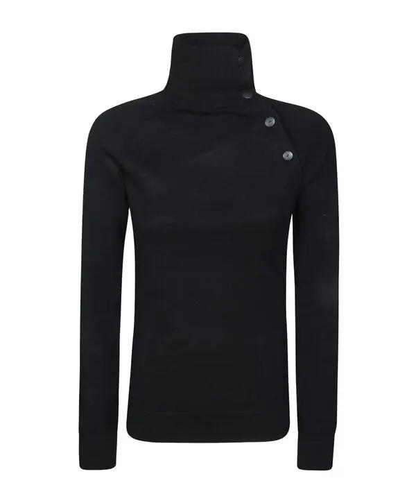 DONDUP Slim Fit Button Detailed Mock Neck Jumper