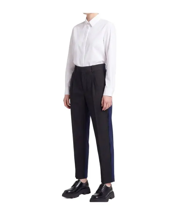 Marni Two-tone Wool Tapered Trousers