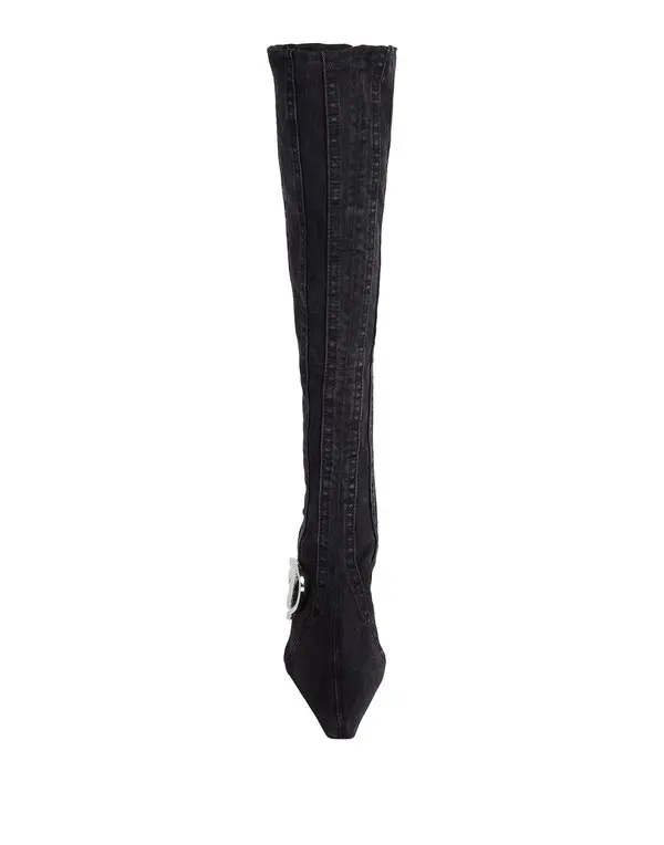 DIESEL® Denim Knee-high Boots With Appliqués