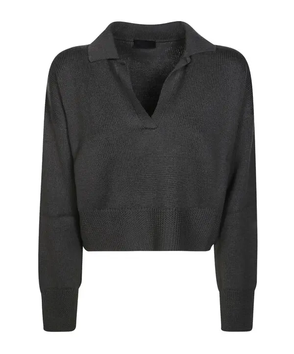 DONDUP Regular Fit Knitted Polo Shirt - Black