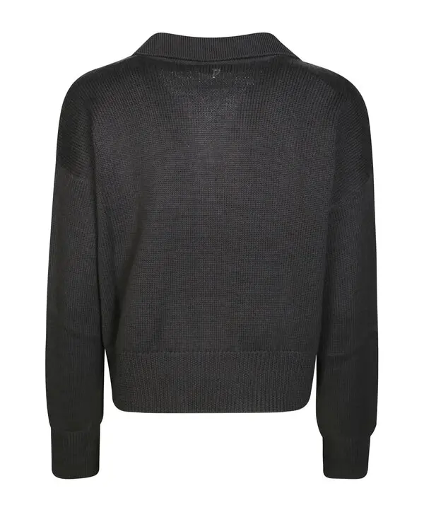 DONDUP Regular Fit Knitted Polo Shirt - Black